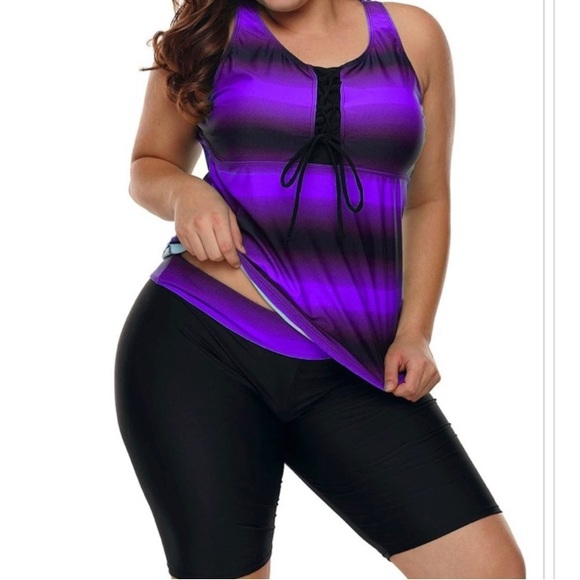 Swimwear | Swim | Plus Size Women 2 Piece Tankini Razor Back Board ...